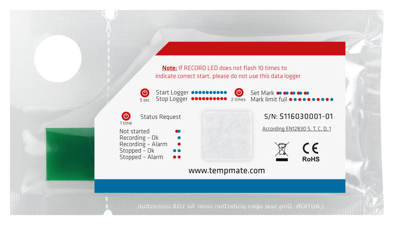 Tempmate S1 V2 Single-Use Temperature Data Logger